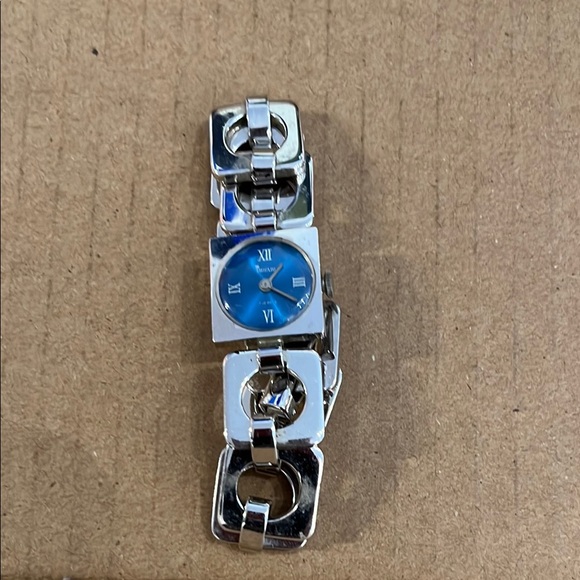 Trifari | Accessories | Trifari Silver And Blue Bracelet Watch | Poshmark